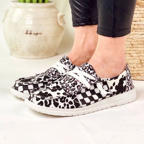 Gypsy Jazz | Shoes | Gypsy Jazz Groozy Cheetah Checkered Slip On ...